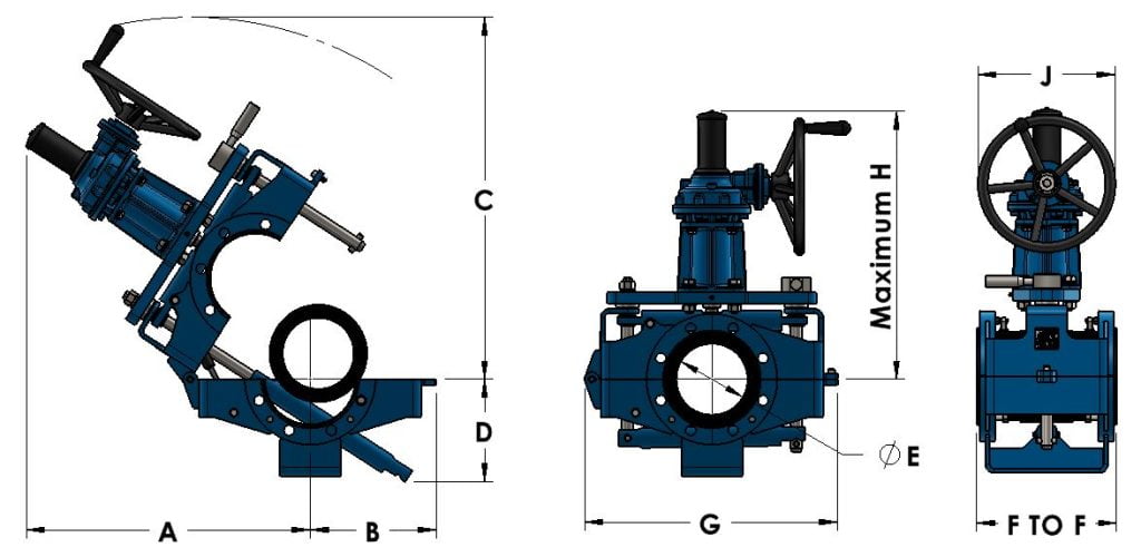 Pinch valve – open frame, general applications (OFGAW) - Oxo Valve