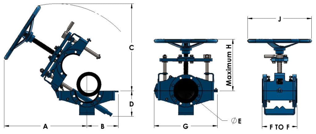 Pinch valve – open frame, general applications (OFGAW) - Oxo Valve